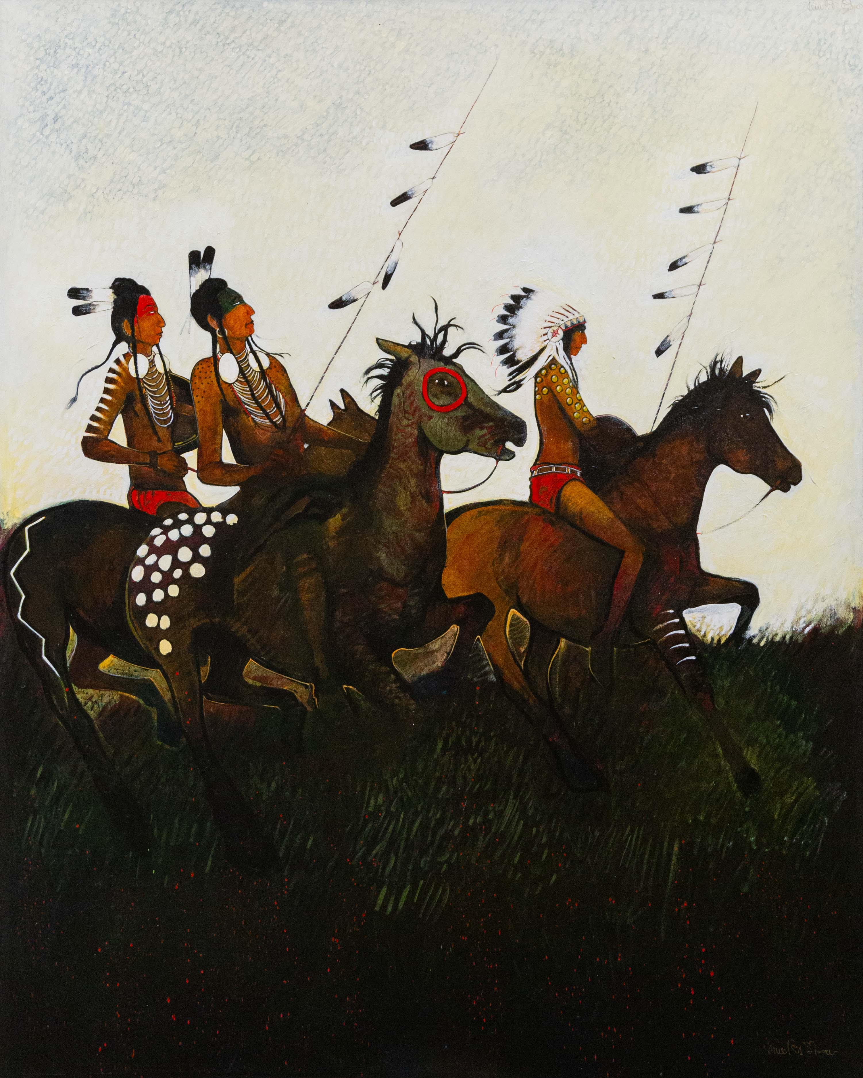 Counting Coup - Crow Indian Warriors on Mounts by Kevin Red Star ...