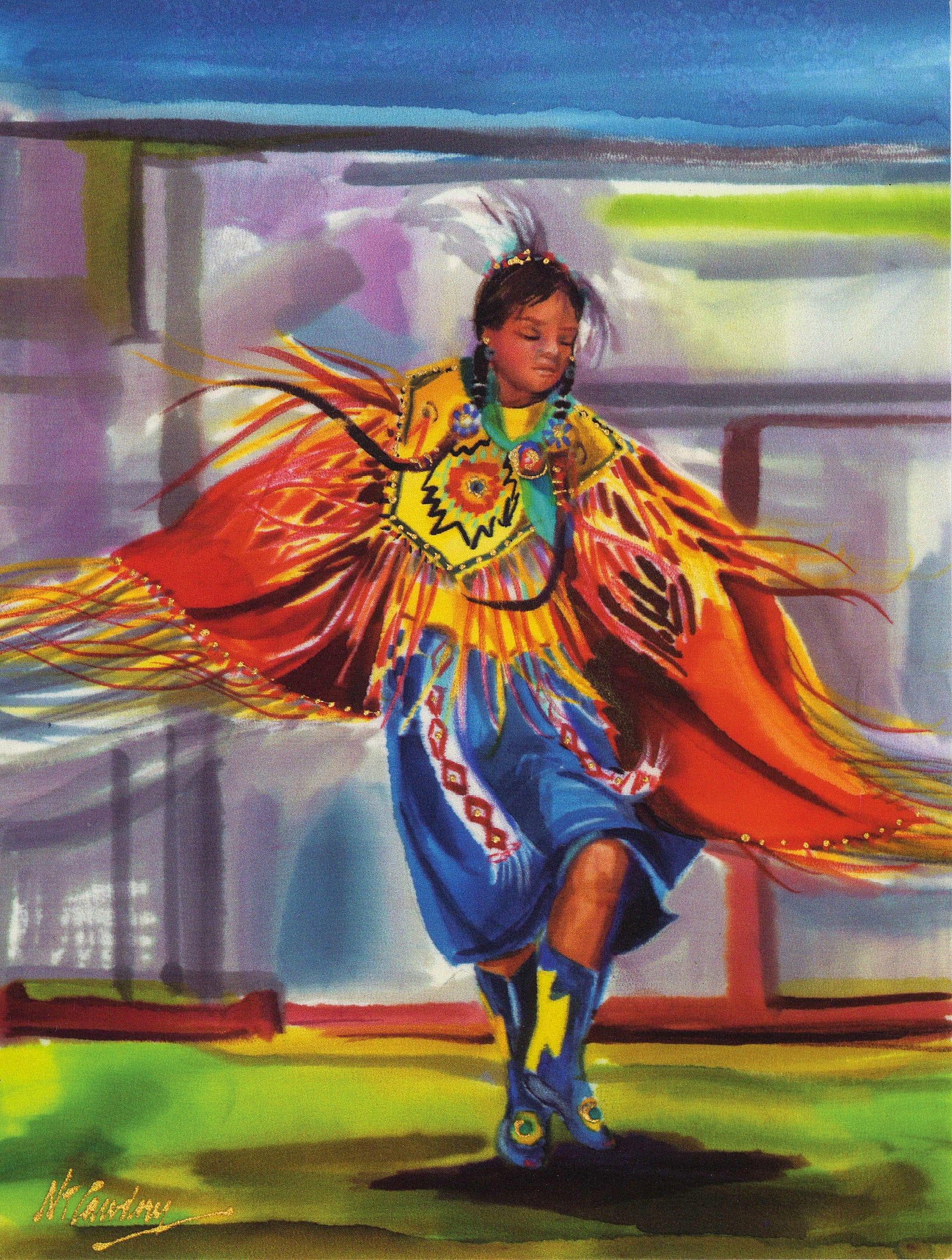 Red Shawl Dancer - 10 Greeting Cards – Cawdrey Gallery